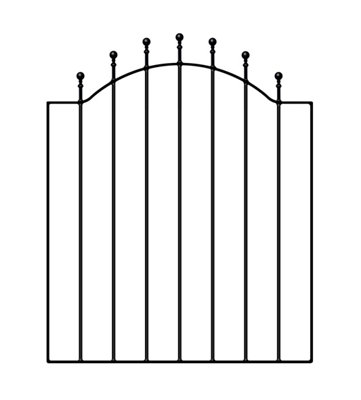MANA Ball Top Low Bow Metal Garden Gate 955mm GAP x 1041mm High WESC