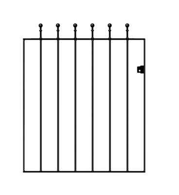 MANA BALL TOP METAL GARDEN GATE 762MM GAP X 915MM HIGH MAZP05/1
