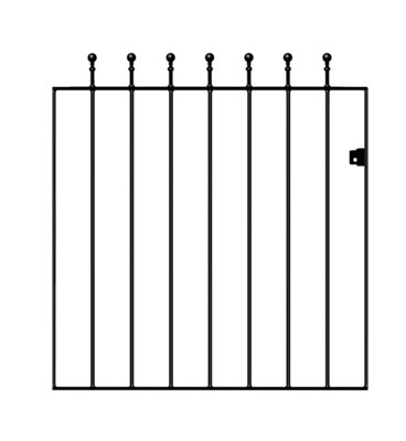 MANA Ball Top Metal Garden Gate 914mm GAP x 915mm High MAZP05/3 | DIY ...