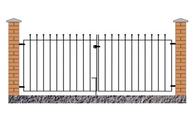 MANA Ball Top Pair of Metal Driveway Gates 2134mm GAP x 915mm High MAZP40