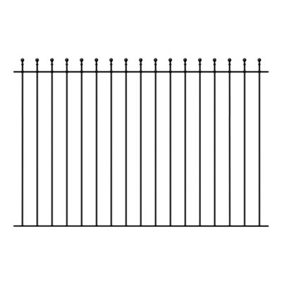 MANA Metal Ball Top Garden Fence Panel 1830mm (6ft) GAP x 1220mm High ...