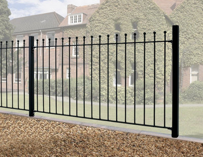 MANA Metal Ball Top Garden Fence Panel 1830mm (6ft) GAP x 914mm High MAZP01