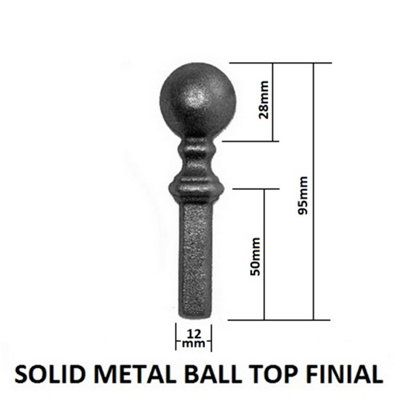 MANA Metal Ball Top Garden Railing Panel 1830mm (6ft) GAP x 455mm High ...