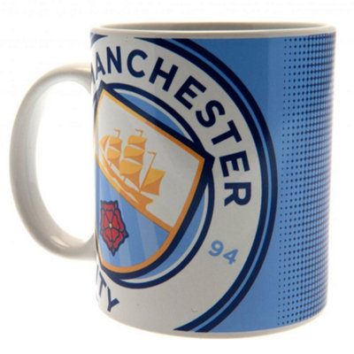 Manchester City FC Large Crest Mug Sky Blue (One Size) | DIY at B&Q