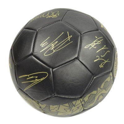 Manchester City FC Phantom Signature Faux Leather Football Black/Gold ...