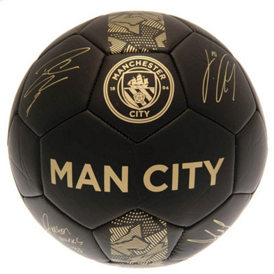 Manchester City FC Phantom Signature Football Black/Gold (5)