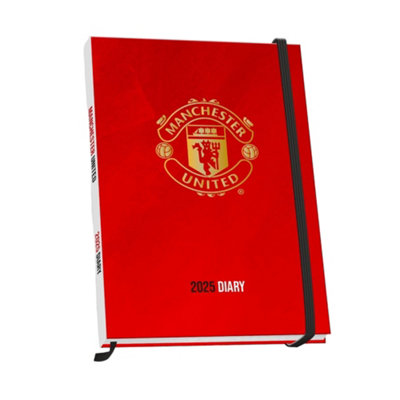 Buy Manchester United FC 2025 Crest A5 Diary Red/Gold (One Size) at B&Q