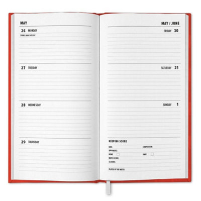 Manchester United FC 2025 Slim Diary Red/Yellow (One Size)