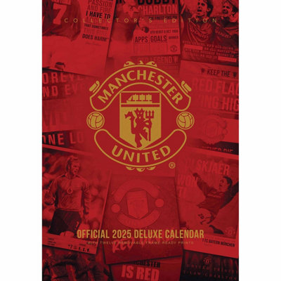 Manchester United FC 2025 Wall Calendar Red/Yellow (30cm x 42cm)