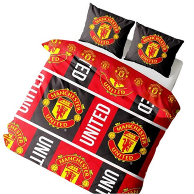 Manchester United FC Reversible Duvet Set Red/Black/Yellow (Double)