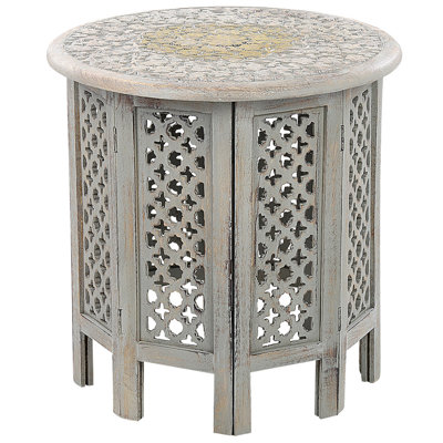 Mango Wood Side Table Grey JAGORI