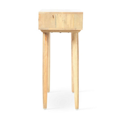 Manhattan Console Table Mango Wood & Cane in Natural with 2 Drawers