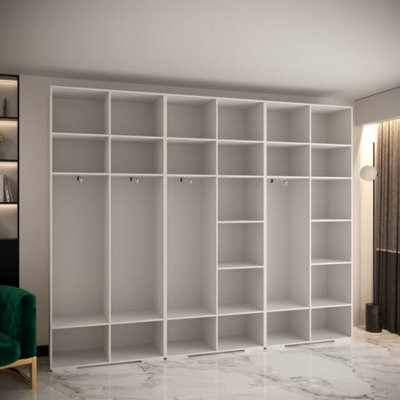 Manhattan IV Stylish Spacious White Hinged Door Wardrobe W3000mm ...