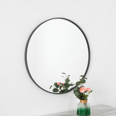 Manhattan Round Mirror Grey (80cm) | DIY at B&Q