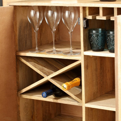 Manhattan Wine Cabinet Sideboard 2 Door Mango Wood in Natural
