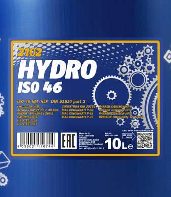 MANNOL 10L Hydraulic Oil 46 Fluid HLP 46 High Grade 10 Litres ISO 46 ...