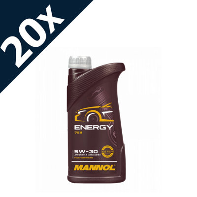 MANNOL 7511 Energy Fully Synthetic Engine Oil 5W30 20x1L SL/CF ACEA A3/B3