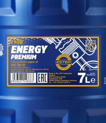 Mannol 7L Premium 5w30 Fully Synthetic Long Life Engine Oil Low Saps C3 ...