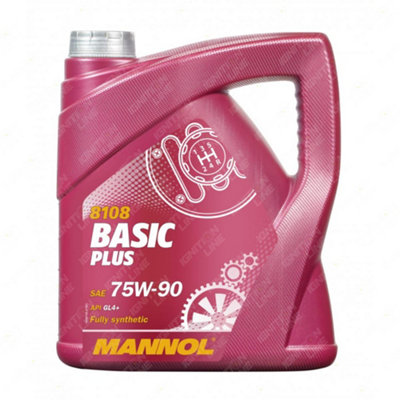 Mannol Basic Plus 75w90 GL 4+ Fully Synthetic Gear Oil API GL 4+ 4L ...