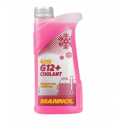 Mannol G12+ Red/Pink Coolant Antifreeze Fluid Ready Mixed Protection 1L