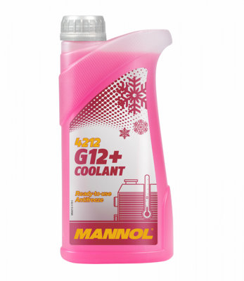 Mannol G12+ Red/Pink Coolant Antifreeze Fluid Ready Mixed Protection 1L