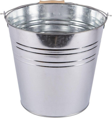 ManraRaj Galvanised Steel Bucket 10L Heavy-Duty Metal Bucket with ...