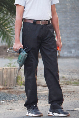 Mans's Black Cargo Combat Work Trousers , WAIST 44 , LEG 29