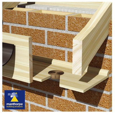 Manthorpe 50 x Golden Oak, Tan Plastic 70mm Round Soffit Air Vents ...
