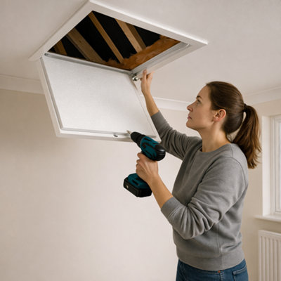 Manthorpe GL250-015-PU Insulated Loft Hatch, White Ceiling Access Hatch ...