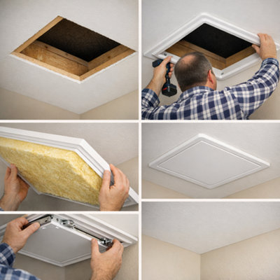 Manthorpe GL250-035-PU Insulated Loft Hatch, White Ceiling Access Hatch ...