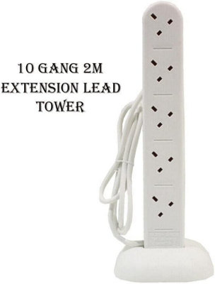 MantraRaj 10 Gang Tower Power Extension Socket Plug With 2 USB Port 2M ...