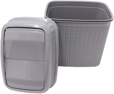 MantraRaj 10 Liter Knit Design Loop Plastic Waste Bin Push Top Bin With ...