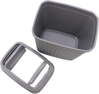 MantraRaj 10 Liter Knit Design Loop Plastic Waste Bin Push Top Bin With ...
