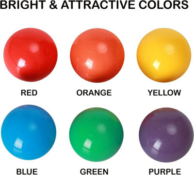 MantraRaj 100PCS Children Play Balls Plastic Soft Kids Ball Multicolour ...