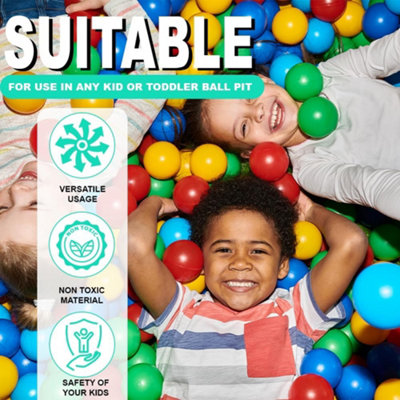 MantraRaj 100PCS Children Play Balls Plastic Soft Kids Ball Multicolour ...