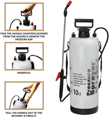 MantraRaj 10L Garden Pressure Weed Spray Bottle Hand Pump Water Plant Sprayer Garden Hand Pump ...