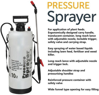 MantraRaj 10L Garden Pressure Weed Spray Bottle Hand Pump Water Plant Sprayer Garden Hand Pump ...