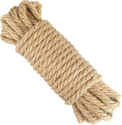MantraRaj 10m x 10mm Thick Natural Jute Rope Strong Twisted Hemp Rope ...