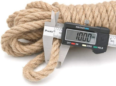 MantraRaj 10m x 10mm Thick Natural Jute Rope Strong Twisted Hemp Rope ...