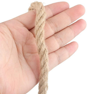 MantraRaj 10m x 10mm Thick Natural Jute Rope Strong Twisted Hemp Rope ...