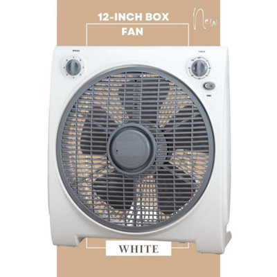 MantraRaj 12" Oscillating Compact Powerful Box Fan 360 Air Circulation ...