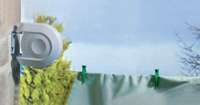 MantraRaj 12M Retractable Clothes Washing Line Automatic Wall Mounted ...