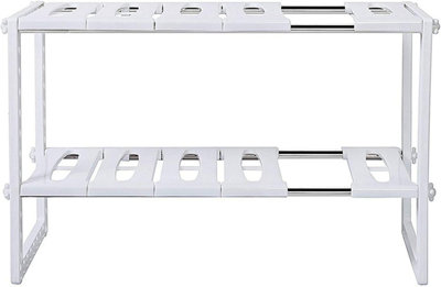 Mantraraj 2 Tier Expandable Under Sink Organizer Storage Shelf Shelves ...