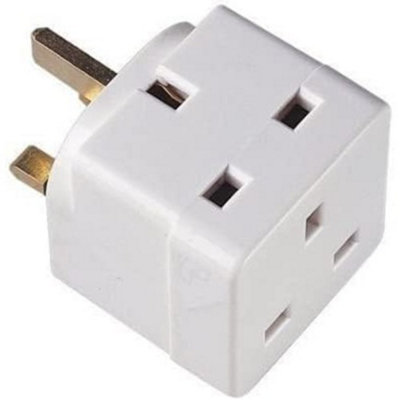 MantraRaj 2 Way Double Plug Adaptor 3 Pin Power Adapter Plug Splitter ...