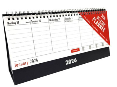 MantraRaj 2026 Week To View Desktop Planner Calendar Easy Flip Spiral ...