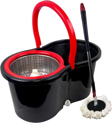 MantraRaj 360 Rotating Spin Floor Mop & Bucket Set with 2 Microfibre ...