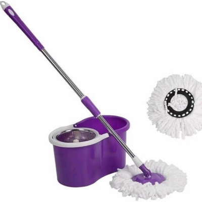 MantraRaj 360 Rotating Spin Floor Mop & Bucket Set with 2 Microfibre ...