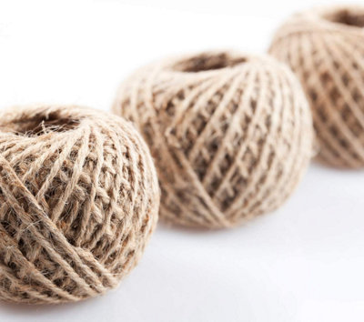 MantraRaj 40m String Jute Twine Wrap Gift Hemp Rope Pack of 3 Natural ...