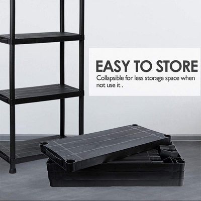 MantraRaj 5-Tier Heavy Duty Black Plastic Storage Shelving Unit Garage ...