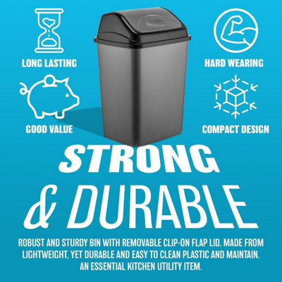 MantraRaj 50 Liter Plastic Flip Top Waste Bin Removable Swing Lid ...